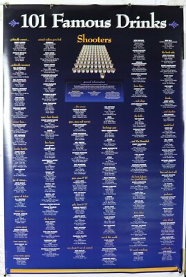 101 Famous Shooters drinks poster 24.50"X36.50" NOS (B843) | eBay