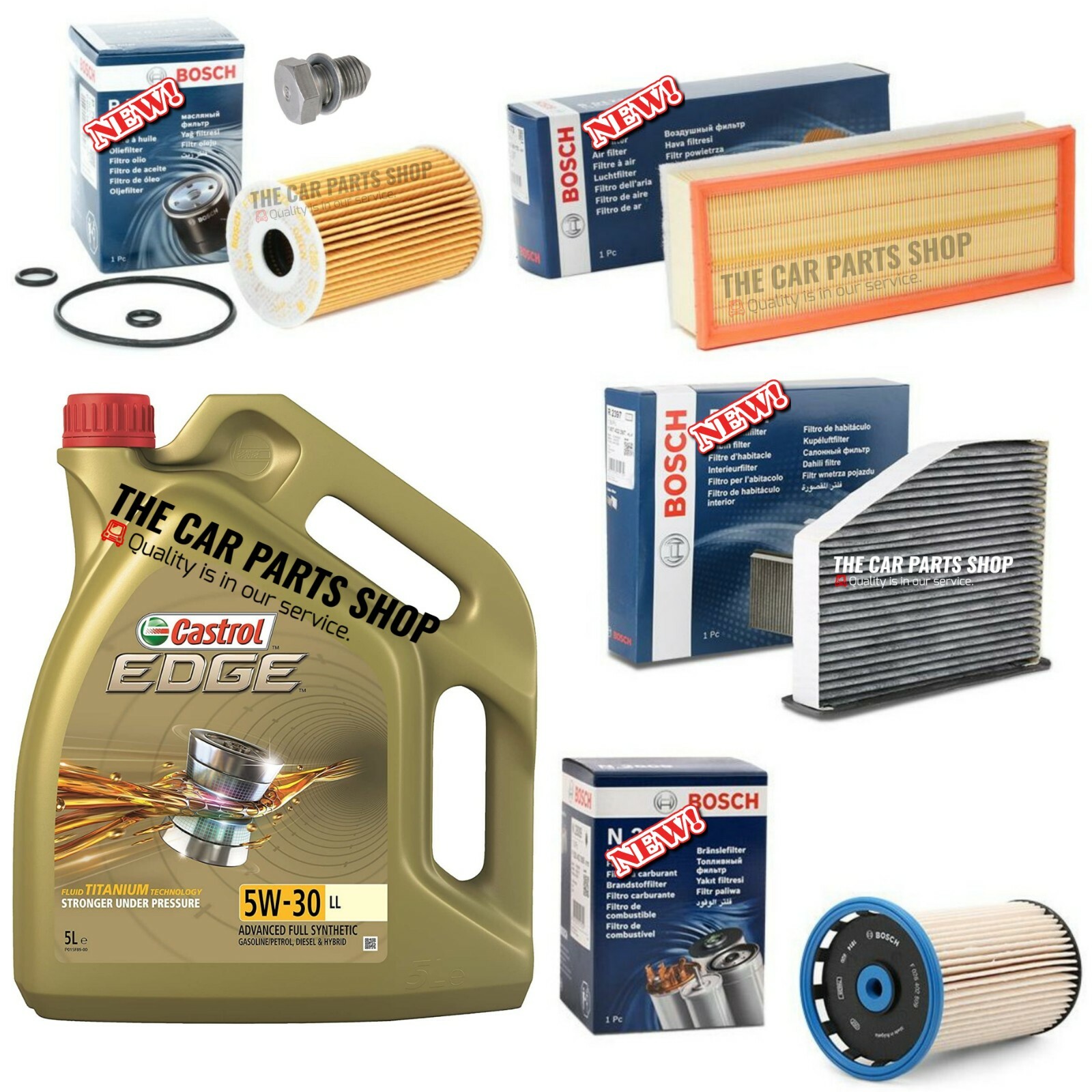 COMPLETE BOSCH SERVICE KIT FOR VW PASSAT CC 2.0 TDI BLUEMOTION ...