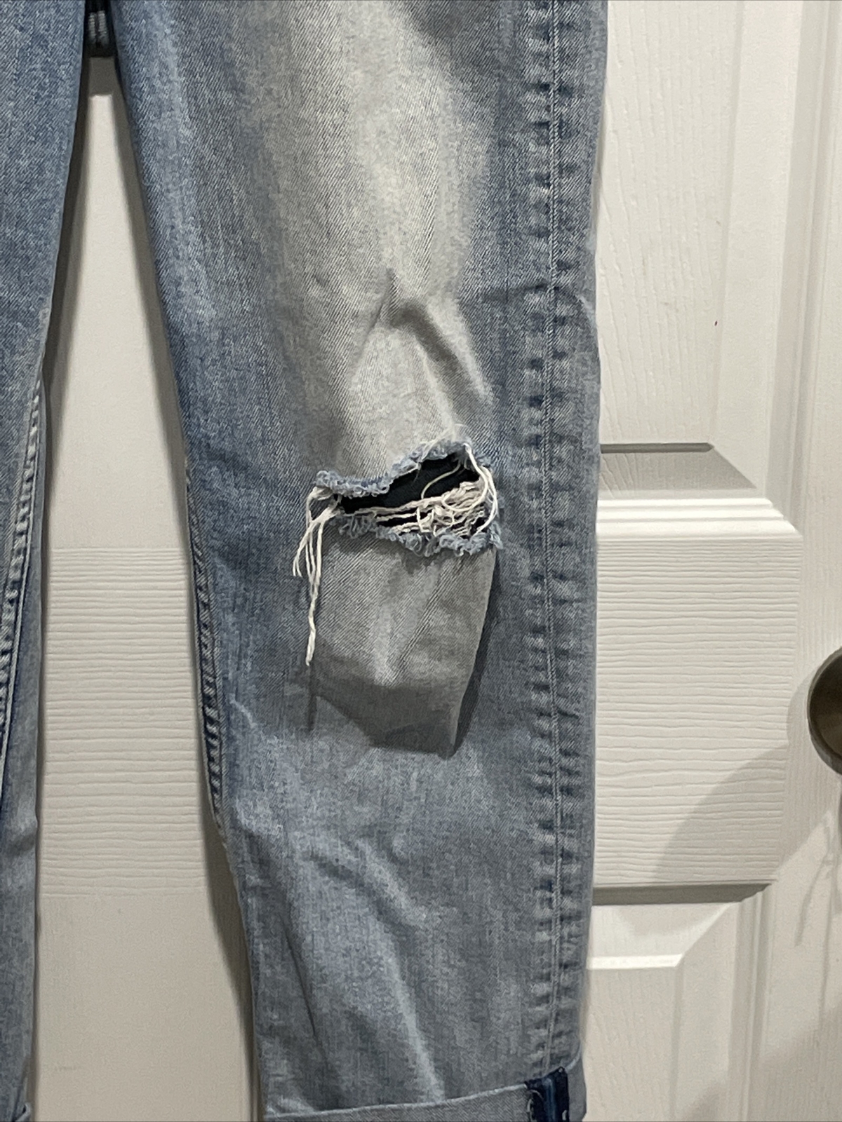 F&F Jeans Women's Size 4 Cropped Straight Fit Light Blue Stretch Denim ...