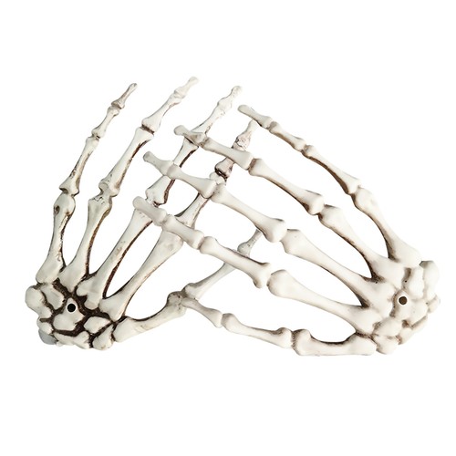 1 Pair Halloween Skeleton Plastic Fake Human Hand Bone Realistic Scary ...