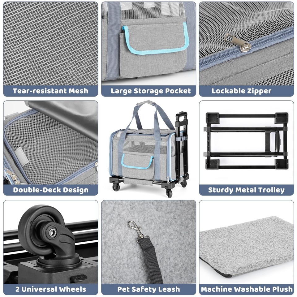 Pet Carrier for Small Pet, Cat Dog Carrier for Car Soft Sided Dog ...