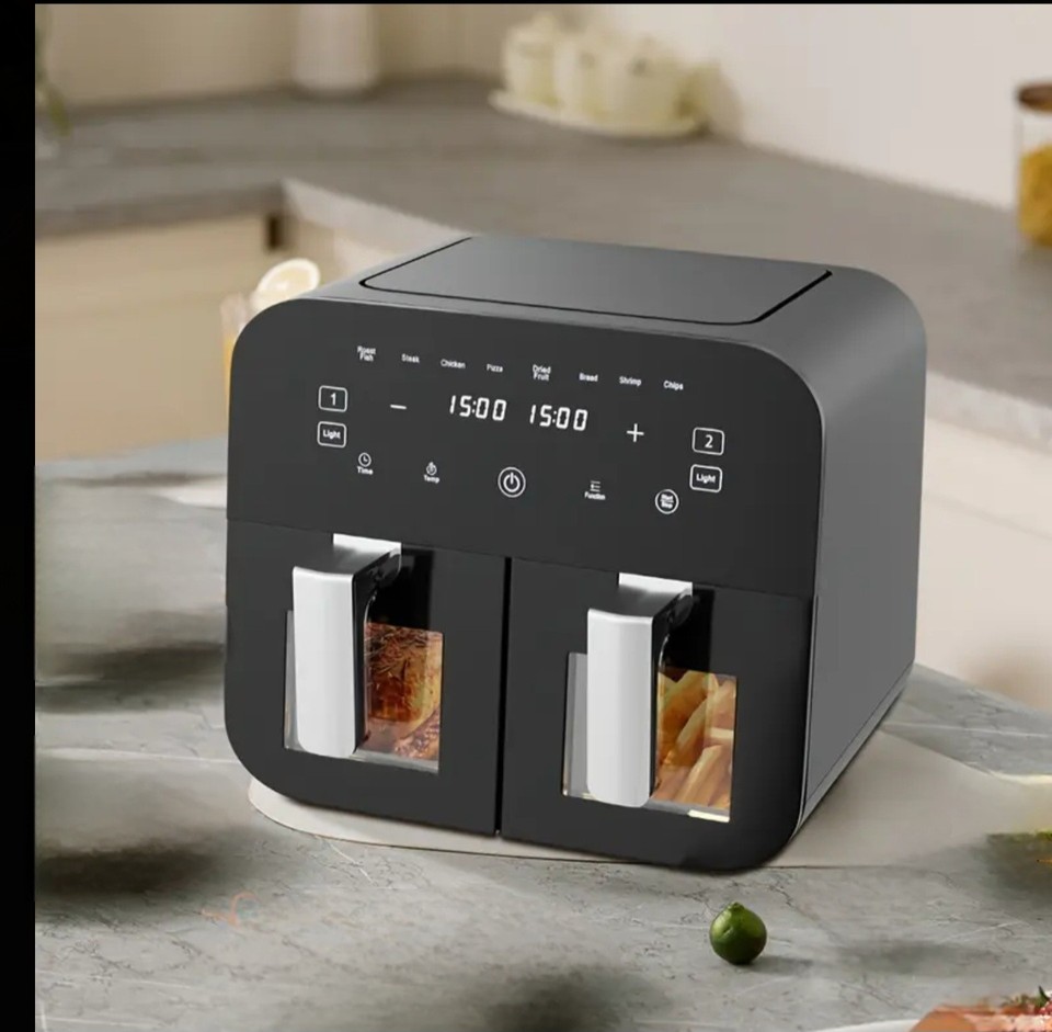 9L Dual Zone Air Fryer 2400W Digital LED Oil Free Cooker | eBay UK