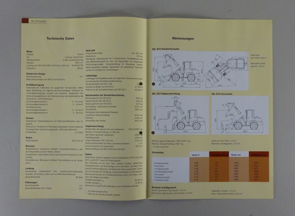 Brochure Schaeff Wheel Loader SKL 833 | eBay