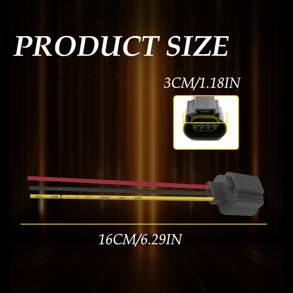 2pcs Pigtail Wire H13 9008 Female Two Harness Headlight Bulb ...