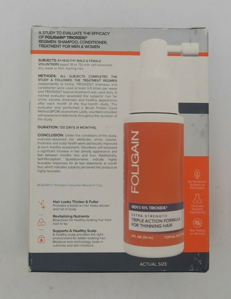 Foligain Men's Triple Action for Thinning Hair Topical Solution 2 fl ...