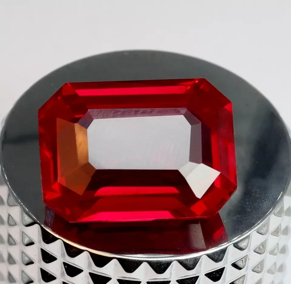 Burmese Certified Natural Red Ruby 43 Ct+ Flawless Emerald Cut Loose ...