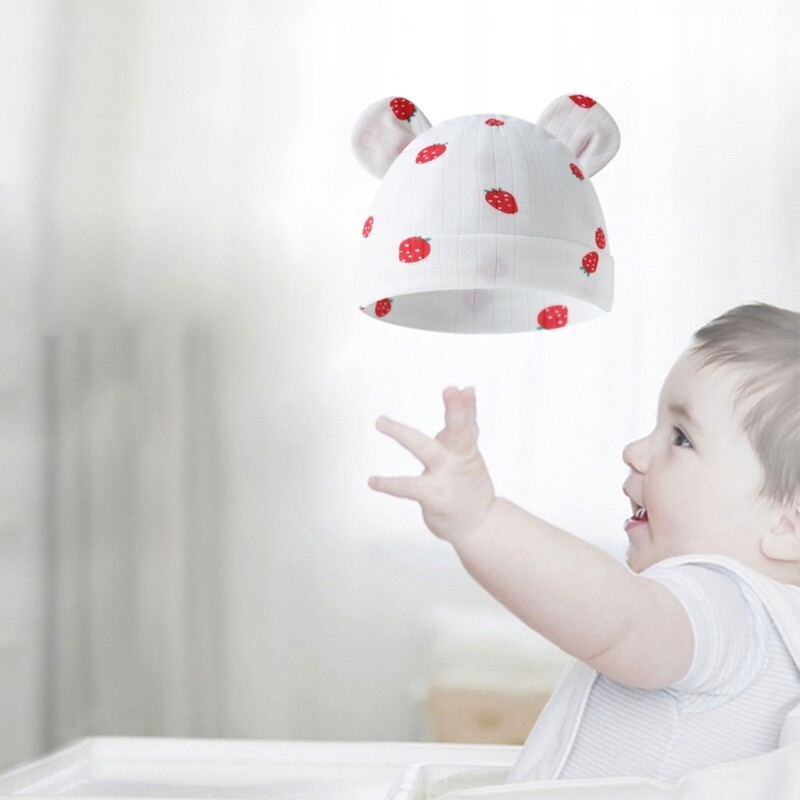 Baby Bonnet Caps Breathable Bear Ear Hat Baby Caps with Cute Pattern | eBay