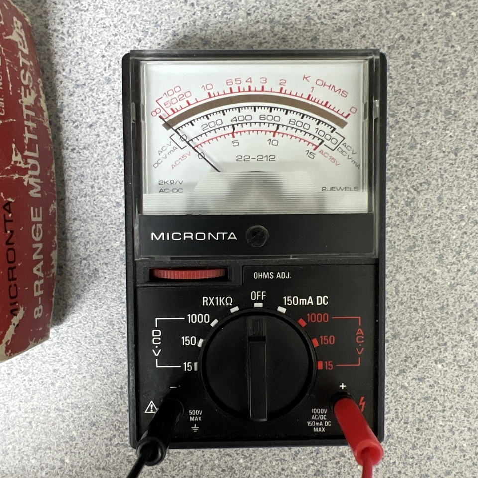 Vintage Analog Micronta 8 Range Multitester Multimeter No. 22-212 2000 ...