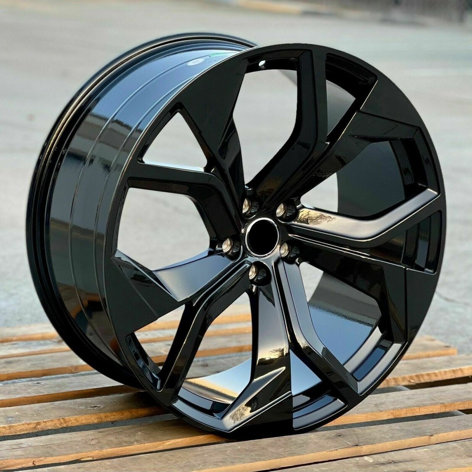 22" GLOSS BLACK WHEELS FOR AUDI A7 S7 RS6 RS7 A8 SQ5 Q7 Q8 SRQ7 RSQ8 ...