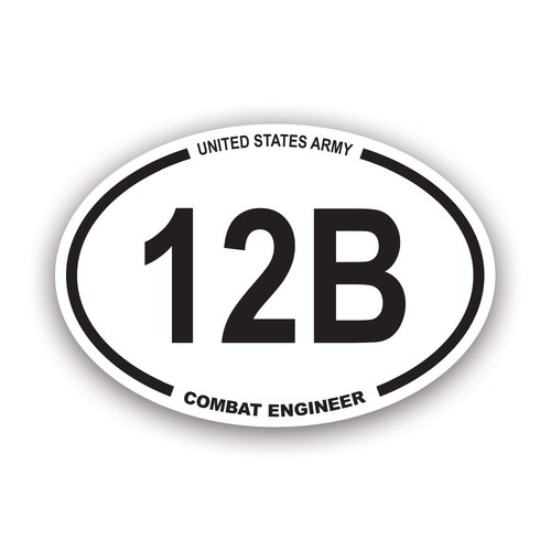 United States Army MOS 12B Combat Engineer Oval Sticker Decal ...