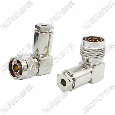 1x N Male Plug Right Angle RA Clamp Type Connector LMR195 RG58 RG142 ...
