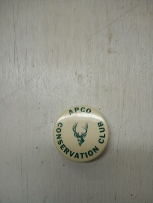 VTG APCO Conservation Club Membership Hunting Buck Deer Pin Back Button ...