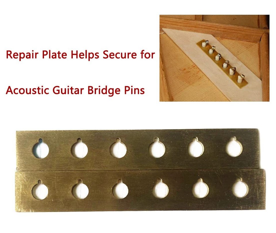 Acoustic Guitar Bridge Pin Hole Slot Repair Plate Hardware Guitar ...