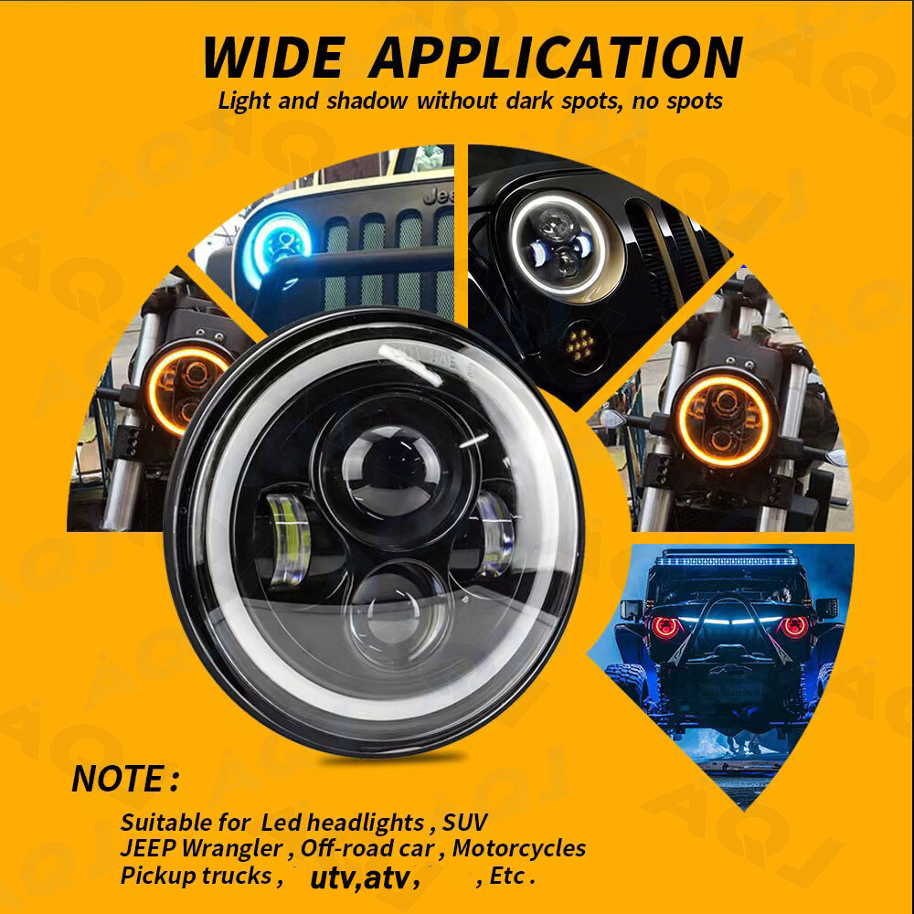 PAIR 7inch Round Led Headlights For TOYOTA LAND CRUISER FJ40 FJ60 J80 ...