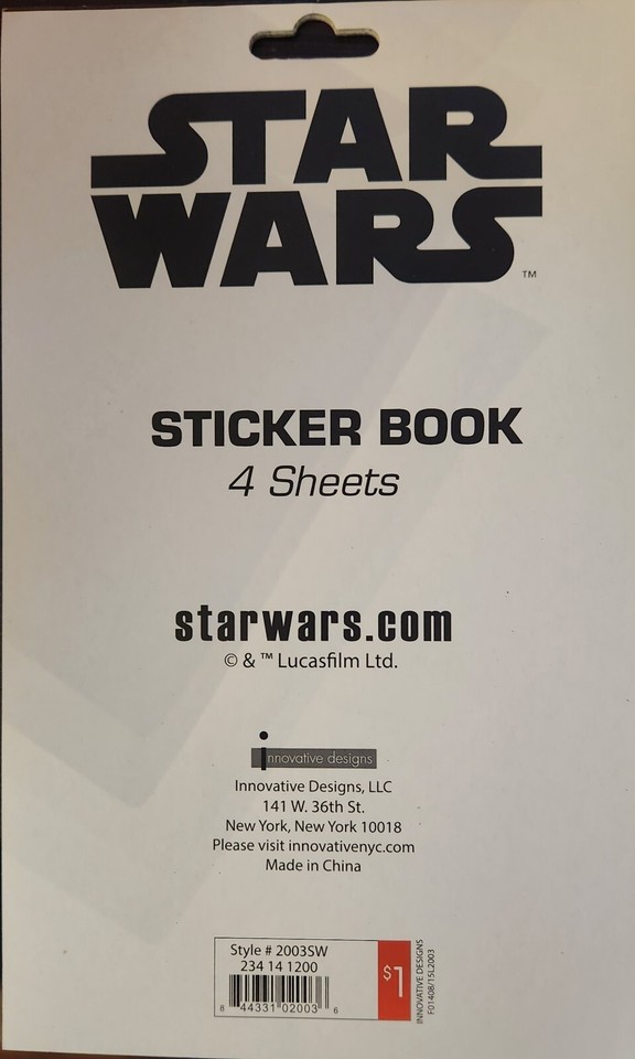 STAR WARS STICKER BOOK - 4 SHEETS - BRAND NEW | eBay