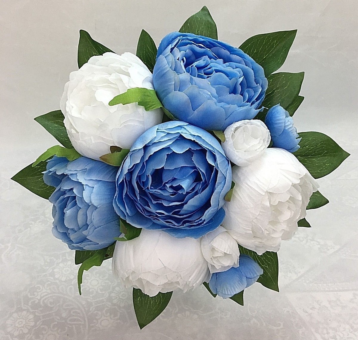 White And Blue Peony Bouquet