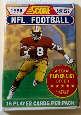 1990 Score Football Card Pack Series 2 UNOPENED Sealed Pack 16 Cards ...