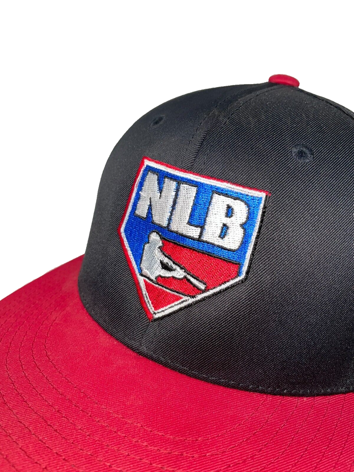 Baseball Cap Hat NLB Black Red White Blue Fitted SM-MD Embroidered Grey ...