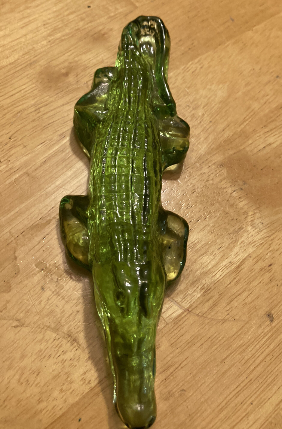 Green glass alligator paperweight | eBay