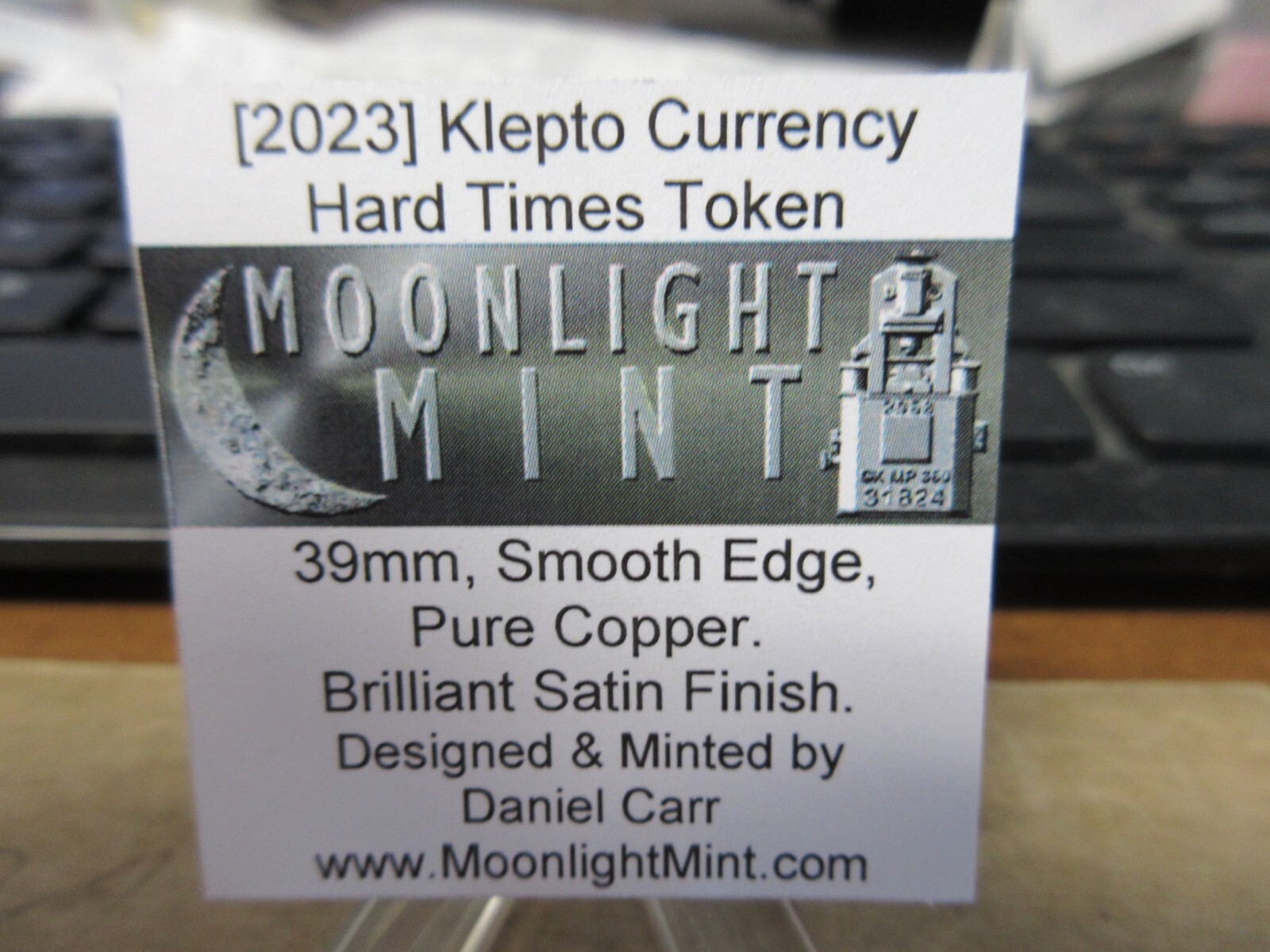 2023 Klepto Currency Hard Times Token / Daniel Carr Copper ANACS MS 70 ...