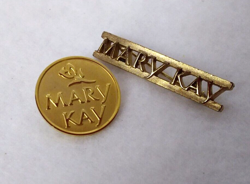 2 Mary Kay Pin Logo Gold Toned Badge Cosmetics Promotional Advertising ...