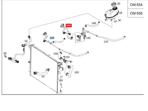 NEW MERCEDES-BENZ E W213 RIGHT COOLER BLEED LINE A2135010501 213-501-05 ...