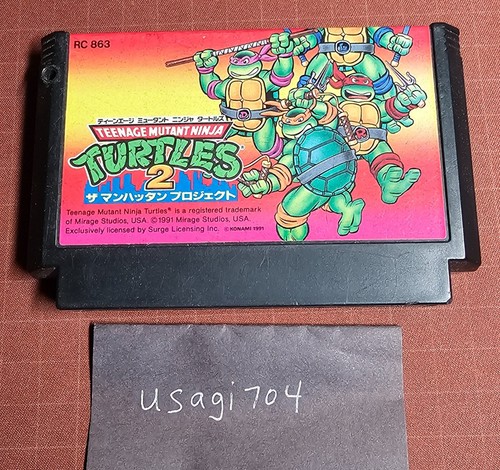 Teenage Mutant Ninja Turtles 2 The Manhattan Project Famicom Cartridge ...