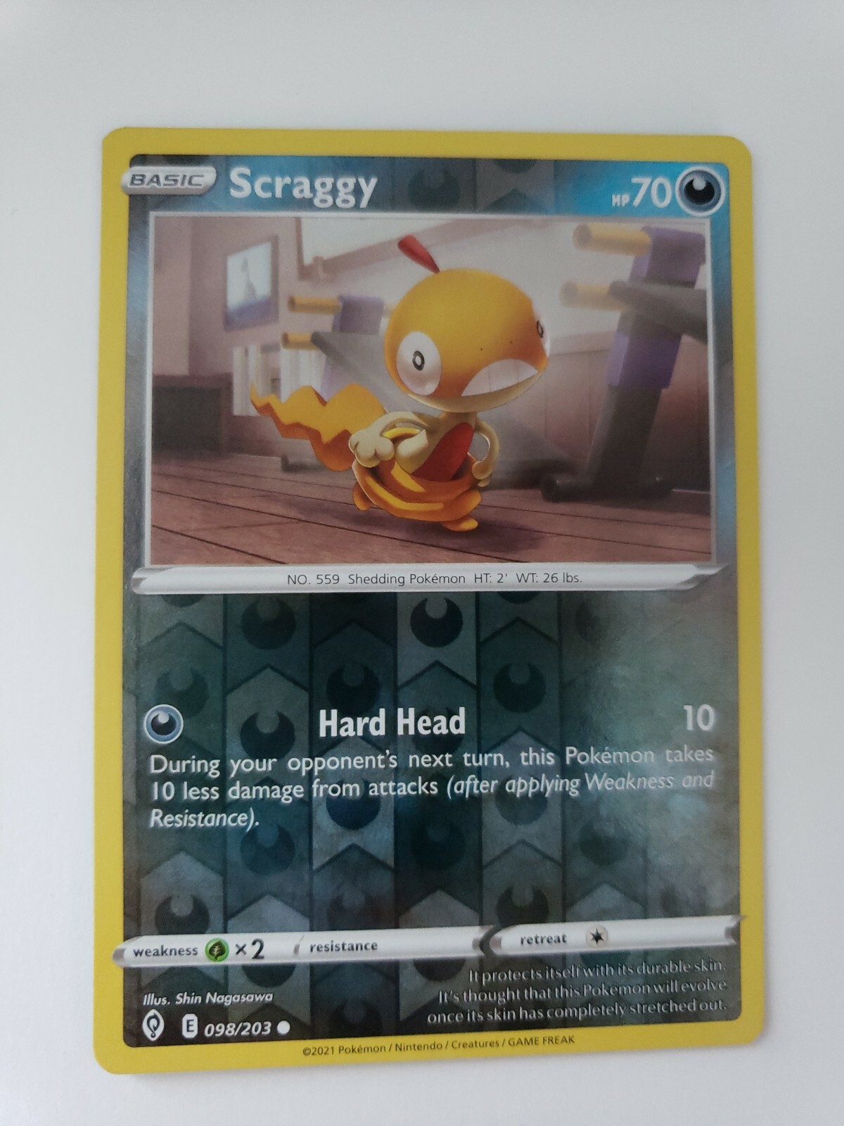 Pokemon TCG Scraggy Evolving Skies card 098/203 Reverse Holo | eBay