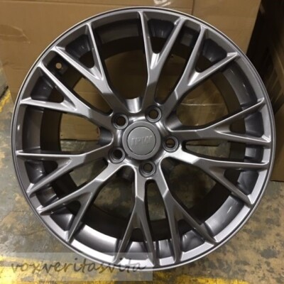 NEW C7 Z06 STYLE GUNMETAL GREY WHEELS RIMS 18/19" SET FITS 2005-2013 C6 ...