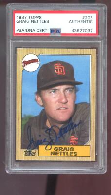 1987 Topps #205 Graig Nettles AUTO SIGNED Autograph Card PSA/DNA ...