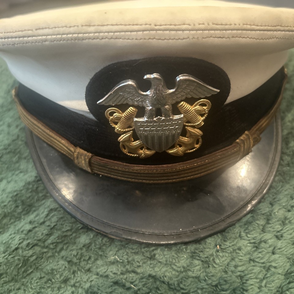 Vintage WWII US NAVY Officer Lieutenant Commander Name In Hat RARE LCDR ...