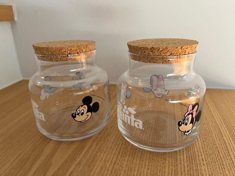 Disney Fanta Collab Cork Pot Set Mickey & Minnie Retro Mickey Storage ...