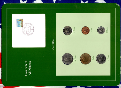 Coin Sets of All Nations Canada $1, 1,5,10,25 cents1988 50 cent 1985 ...