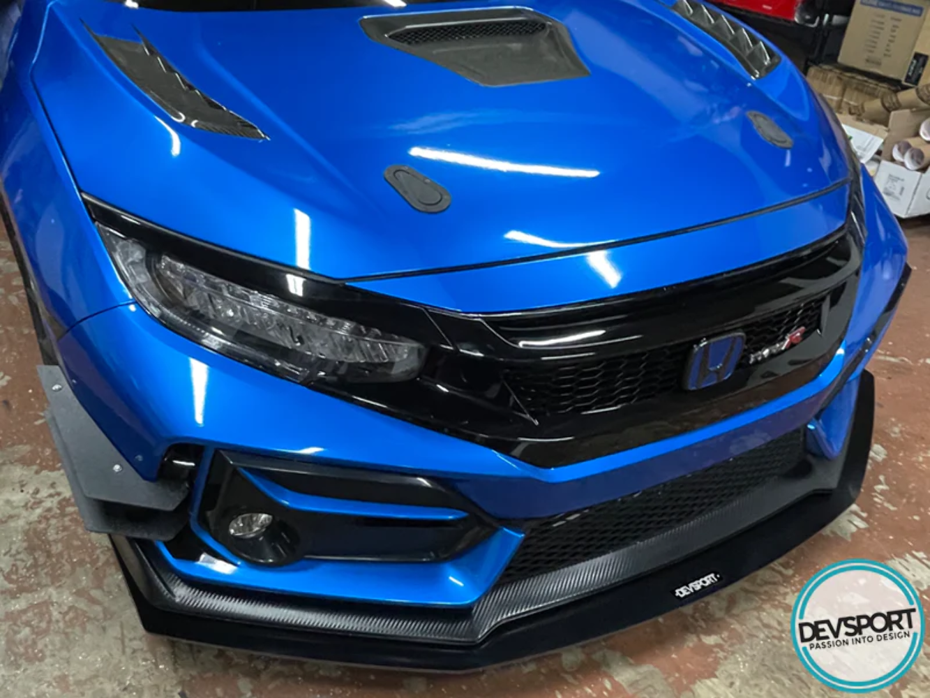 DevSport Front Bumper Splitter (17-21 Honda Civic Type-R FK8) Lip ...