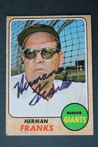 San Francisco Giants Herman Franks signed autographed 1968 Topps ...