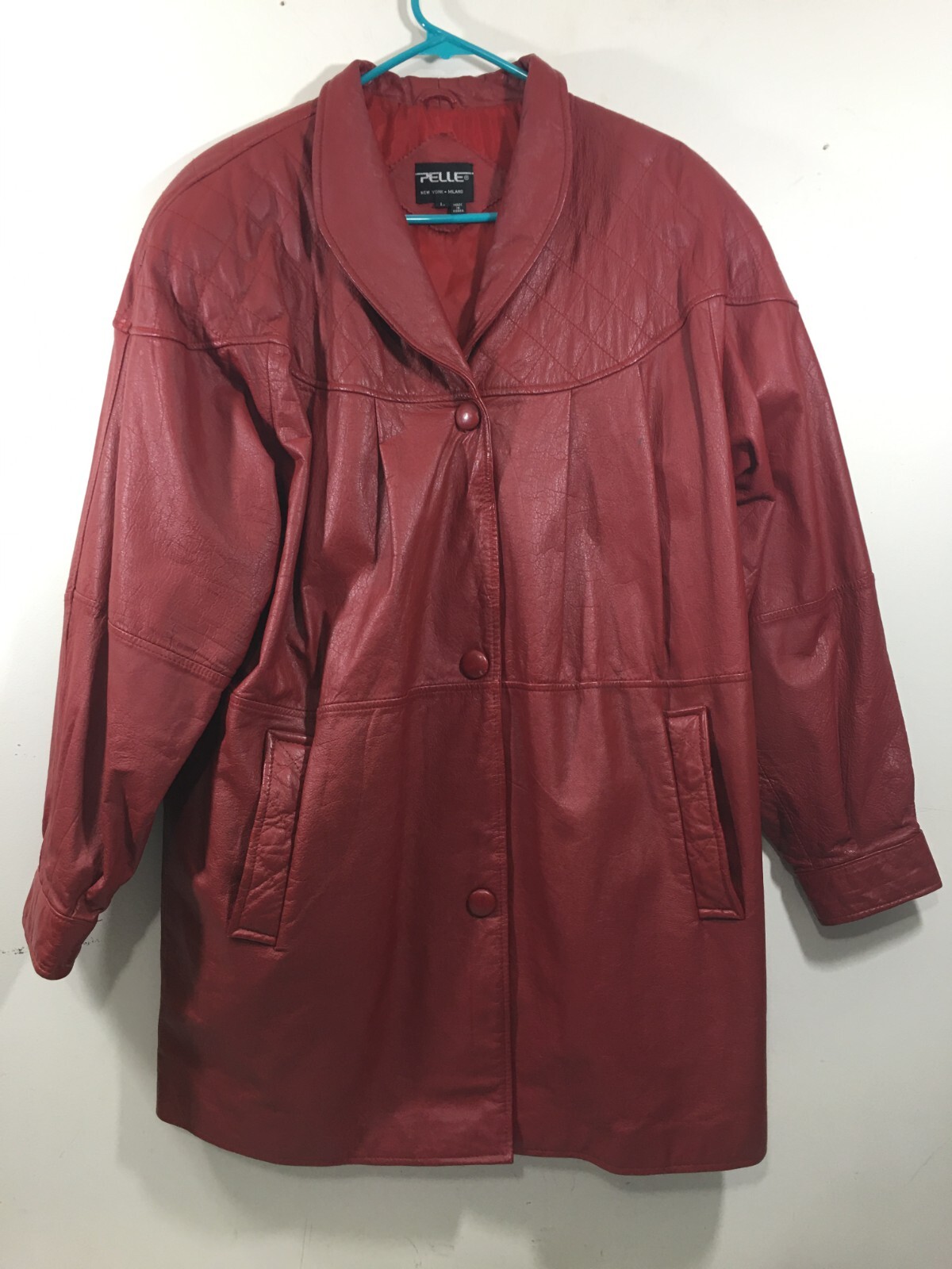 Vintage Womens 80’s Red Pelle 100% Genuine Leather Ja… - Gem