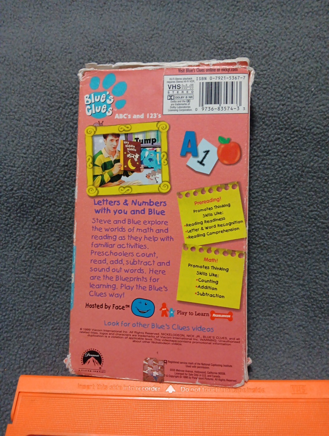 Nick Jr Blue’s Clues ABC’s 123’s VHS Video Tape VTG Nickelodeon Letters ...