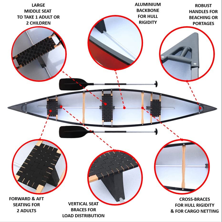 Expedition Canoe for Family or Fishing 15.8ft | 2 to 4 person ...
