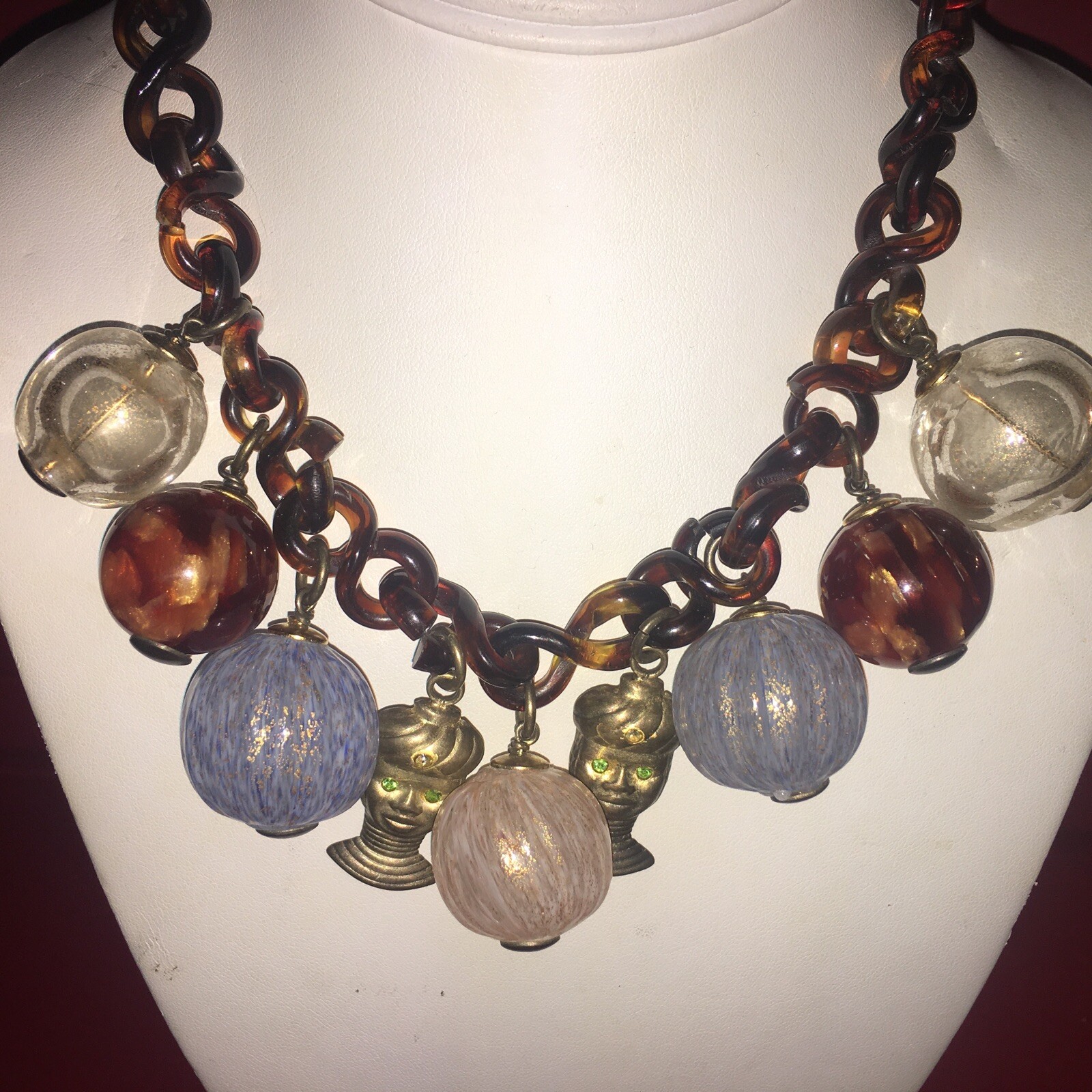 RARE BOTTEGA VENETA AFRICAN HEAD GLASS BALL NECKLACE … - Gem