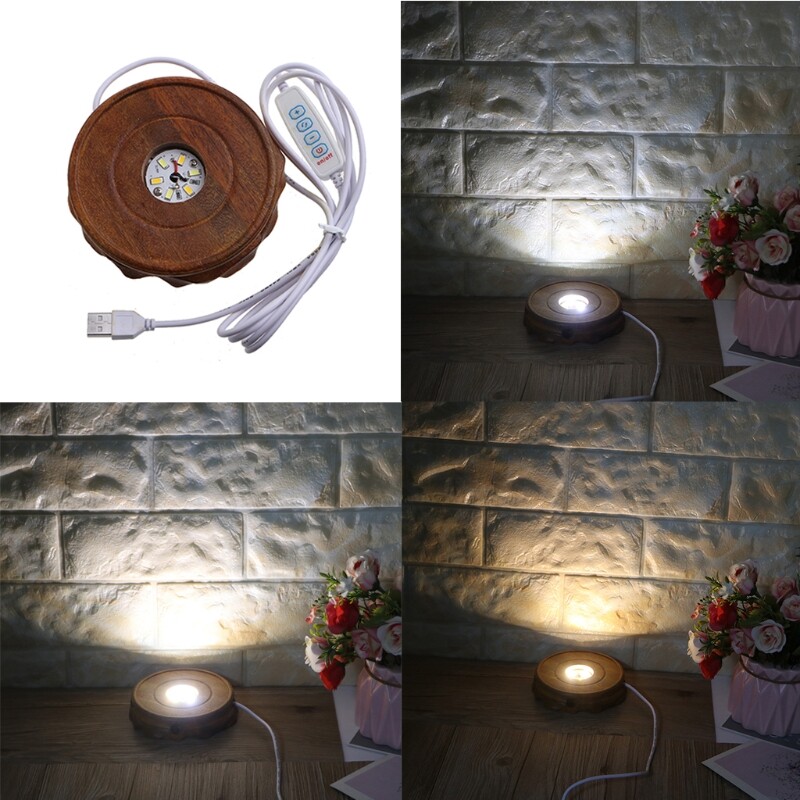 LED Light Base Multicolor Round Show Stand for Crystal Glass Art | eBay