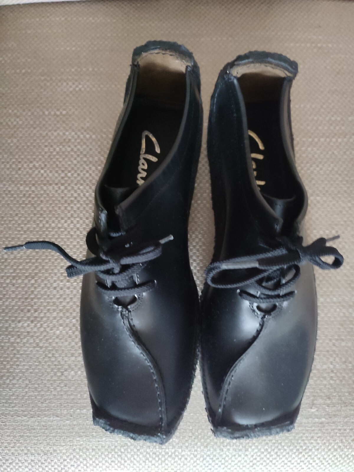 New Clarks Shoes Alberni Wallabees Black Real Leather Hand Lasted Rare ...