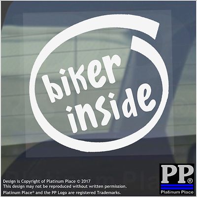 1 x Biker Inside Sign Window Car Van Stickers Vehicle Adhesive ...