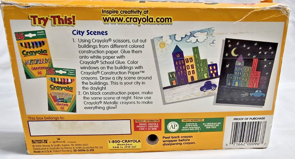 Vintage 1999 Crayola Crayons 96 Built-In Sharpener Unused NEW OLD STOCK ...