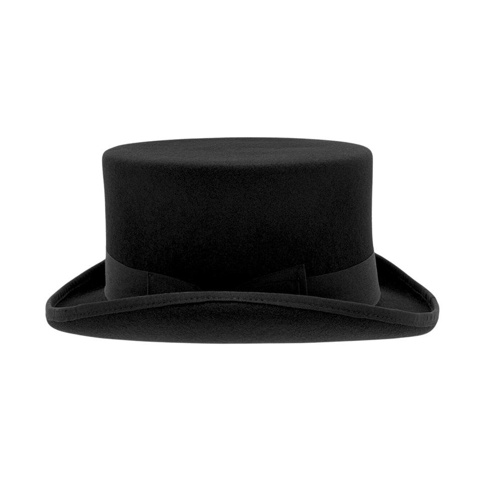 Classic Black Short Crown Wool Felt Top Hat for Men & Women, Removeable ...