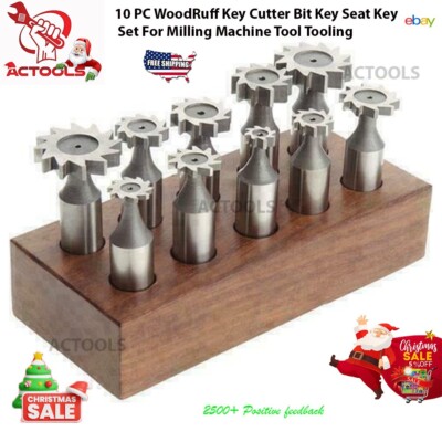10 Pcs WoodRuff Key Cutter Bit Key Seat Key Set For Milling Machine ...