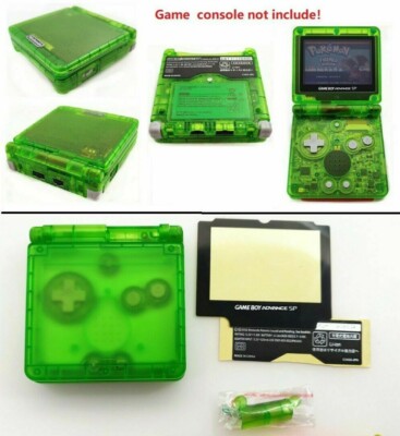 GBA SP Game Boy Advance SP Replacement Housing Shell Clear Green GLASS ...