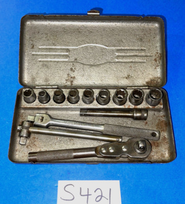 CRAFTSMAN TOOLS VINTAGE 1/4 DRIVE 14 PIECE SAE. GENERAL SOCKET SET ...