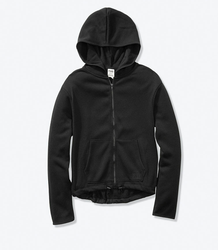 VICTORIA'S SECRET PINK SWEATER KNIT HIGH LOW FULL ZIP HOODIE PULLOVER ...