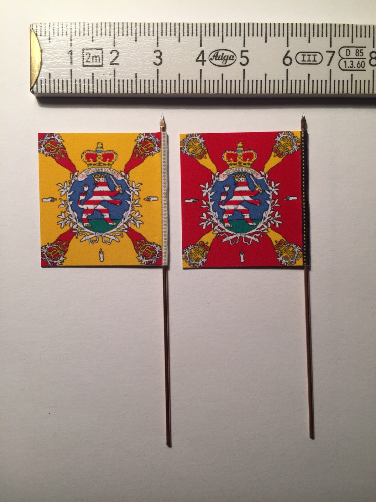 1241) 2x 28mm Hessian Hessen AWI Flags Leib & Kompaniefahne Leib Inf ...