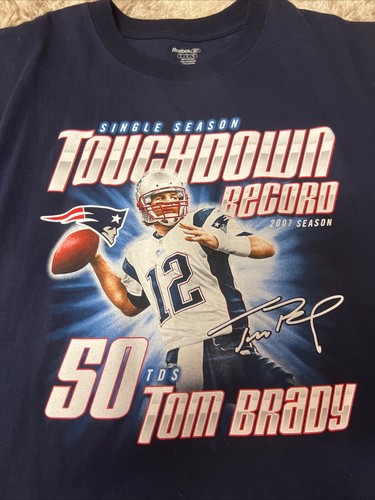 tom brady patriots t shirt. 2007 touchdown record size L | eBay